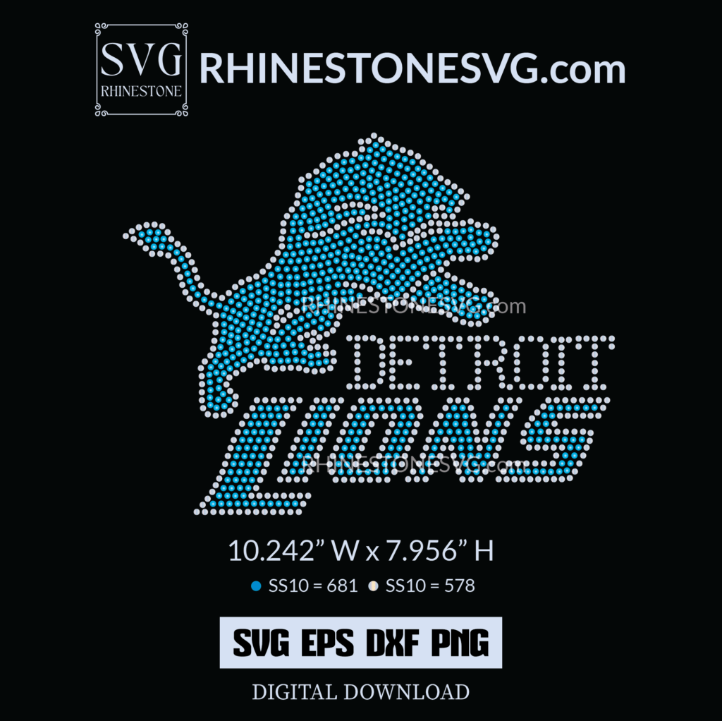 Detroit Lion Logo SVG – Rhinestone SVG