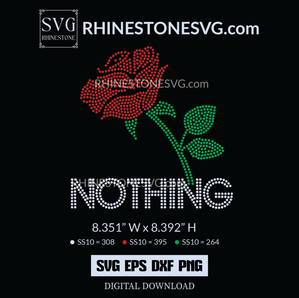 Red Rose Rhinestone SVG File – Rhinestone SVG